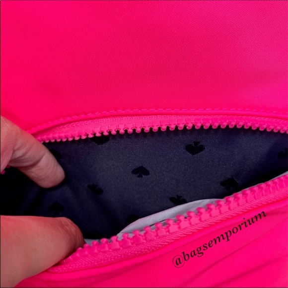kate spade | Bags | Kate Spade Neon Pink Nylon Md Backpack Wallet Set ...
